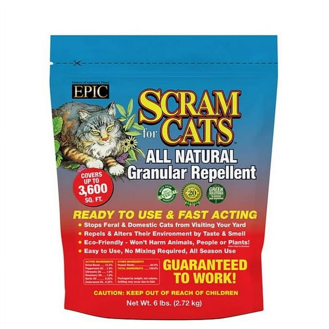 EPIC Scram for Cats Granules: Natural Outdoor Yard Deterrent & Animal ...