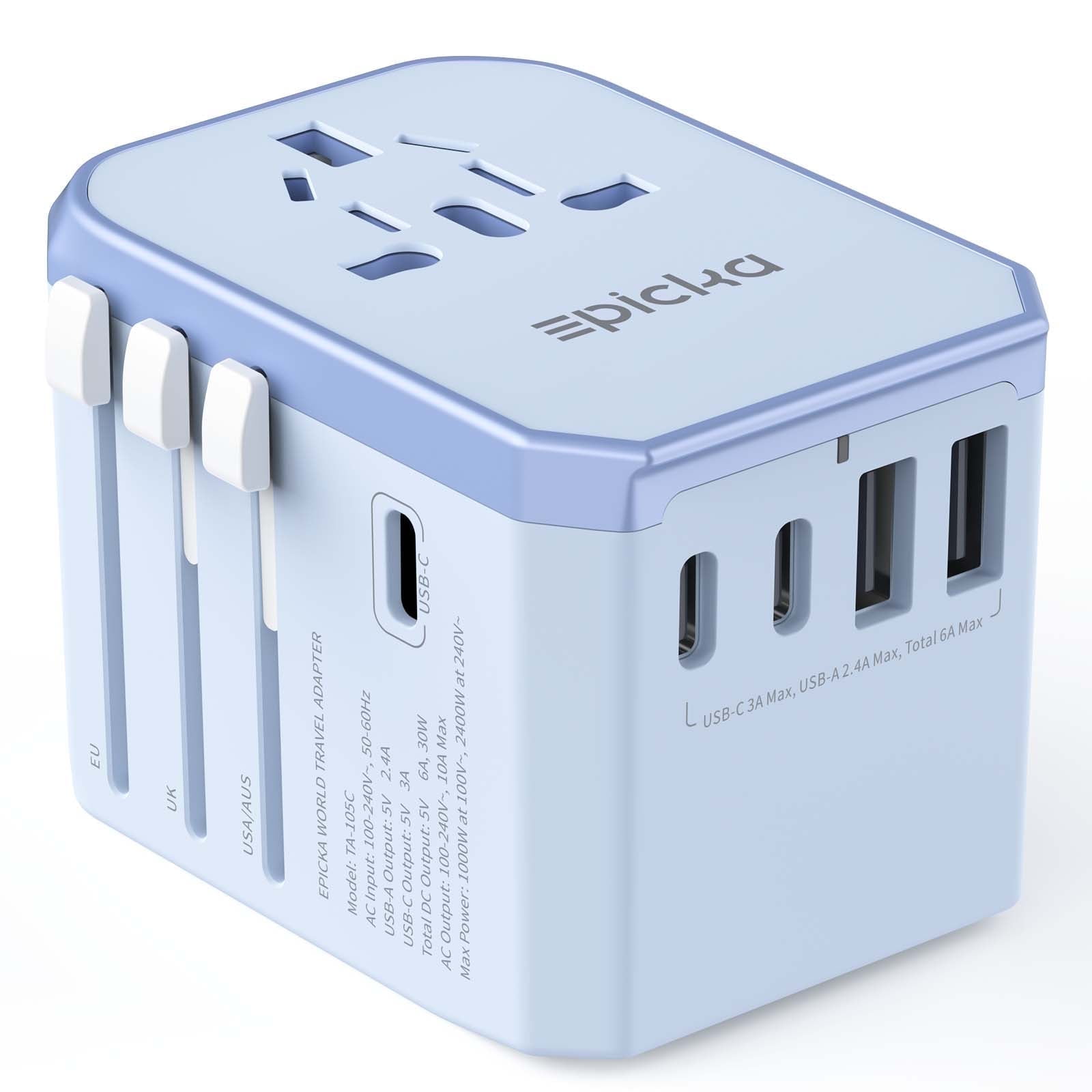 Epicka Universal Travel Adapter, International Power Plug Adapter, 3 ...