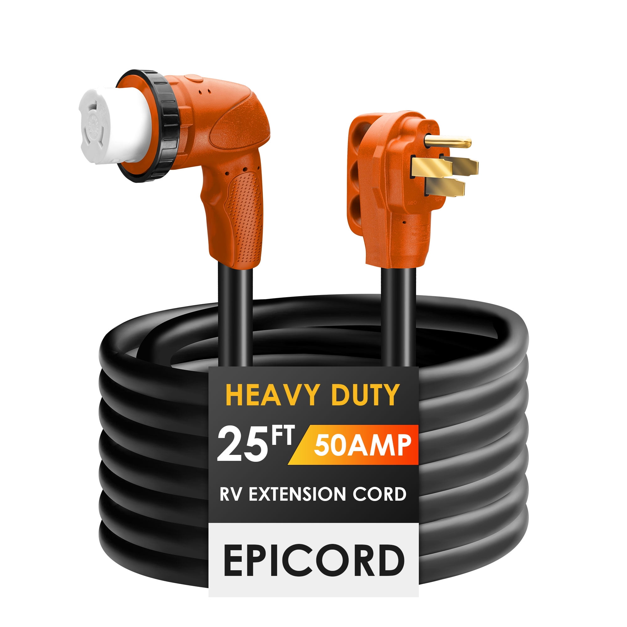 EPICORD Electric Camper Power: 25Ft 50A RV Extension Cord with 90 ...