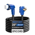 Epicord 25ft 50Amp RV Extension Cord, 90 Degree Twist Lock, LED ...