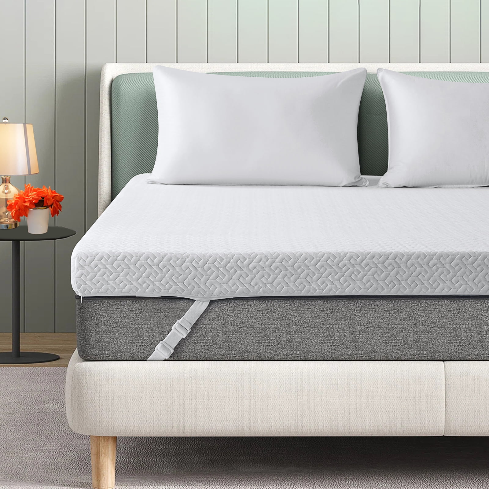 Queen Size 3 Inch Gel-Infused Memory Foam Mattress Topper for Back Pain ...