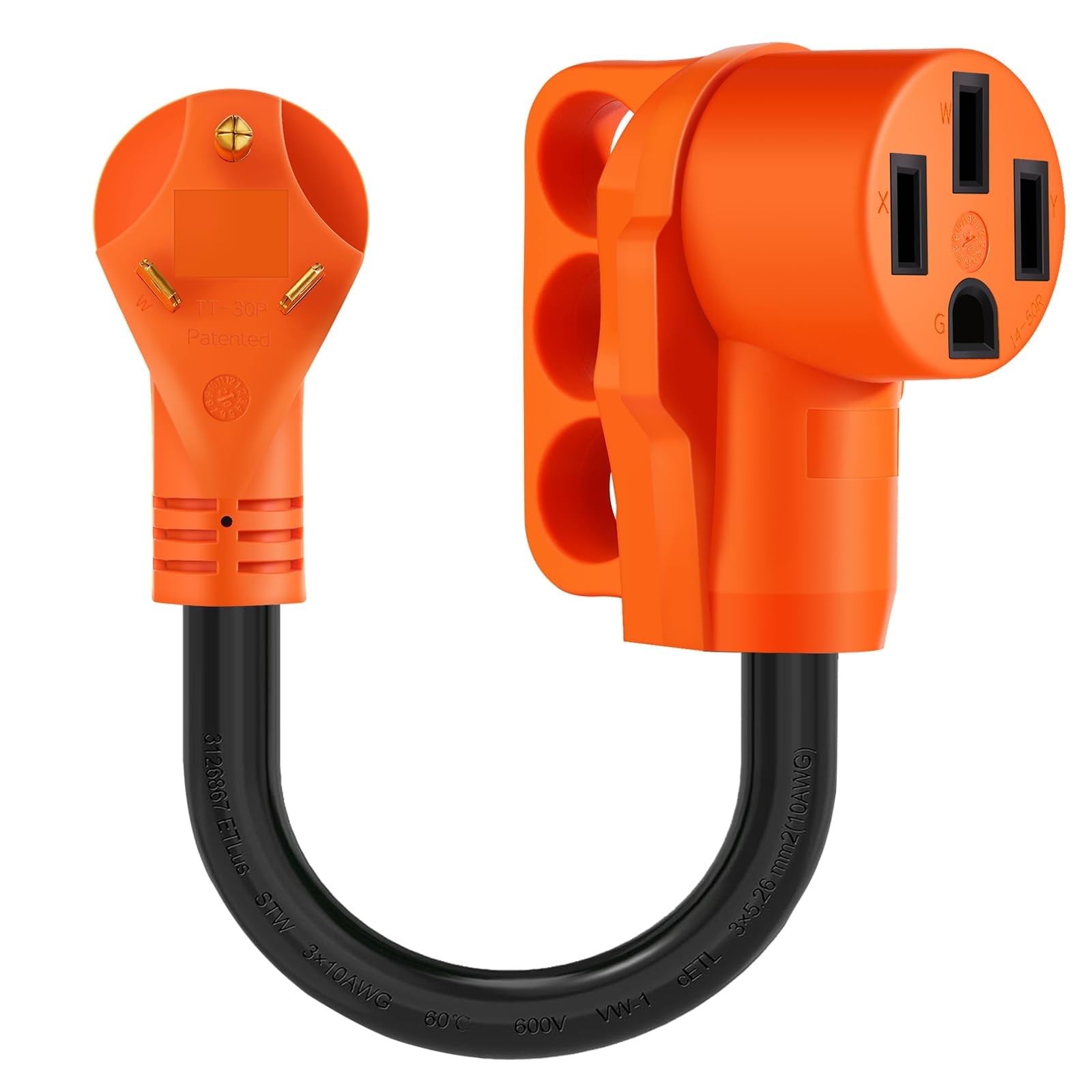 EPICORD 30 Amp Male to 50 Amp Female Dogbone Adapter RV Electrical ...