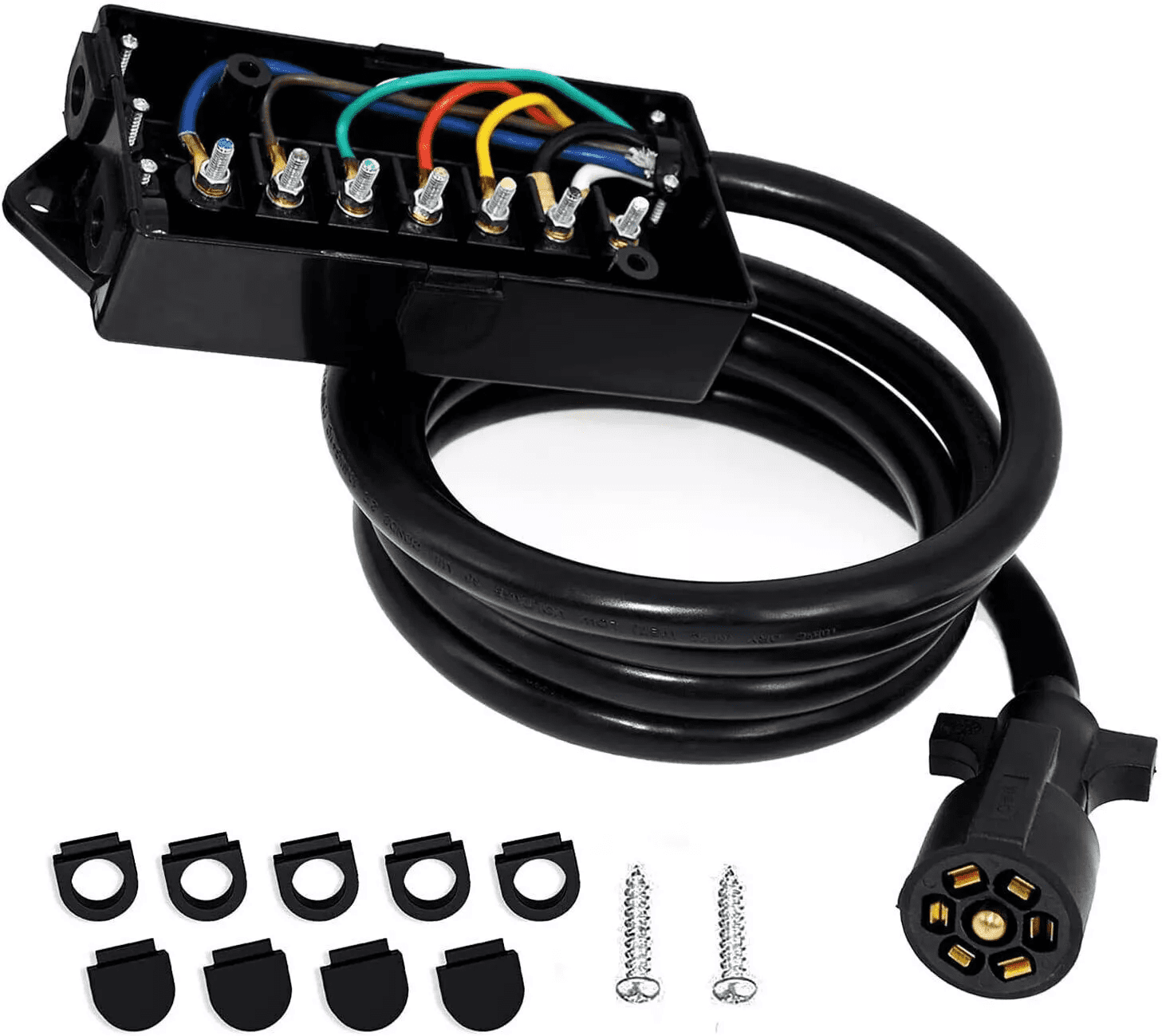 CURT 56080 7-Foot Vehicle-Side Truck Bed 7-Pin Trailer Wiring Harness ...