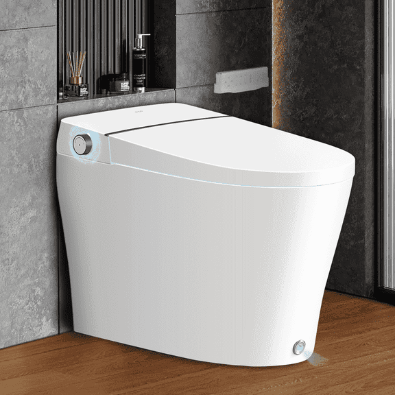 Smart Toilet Bidet with Auto Open Close, One Piece Bidet Toilet with ...
