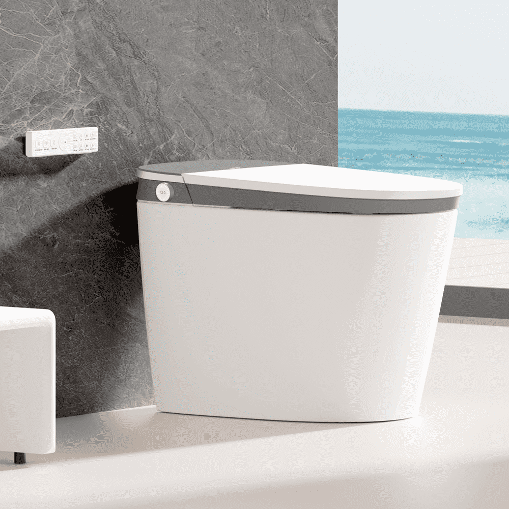 EPLO Smart Toilet Built-in Foam Shield Splash Proof & Tank, Auto Open ...