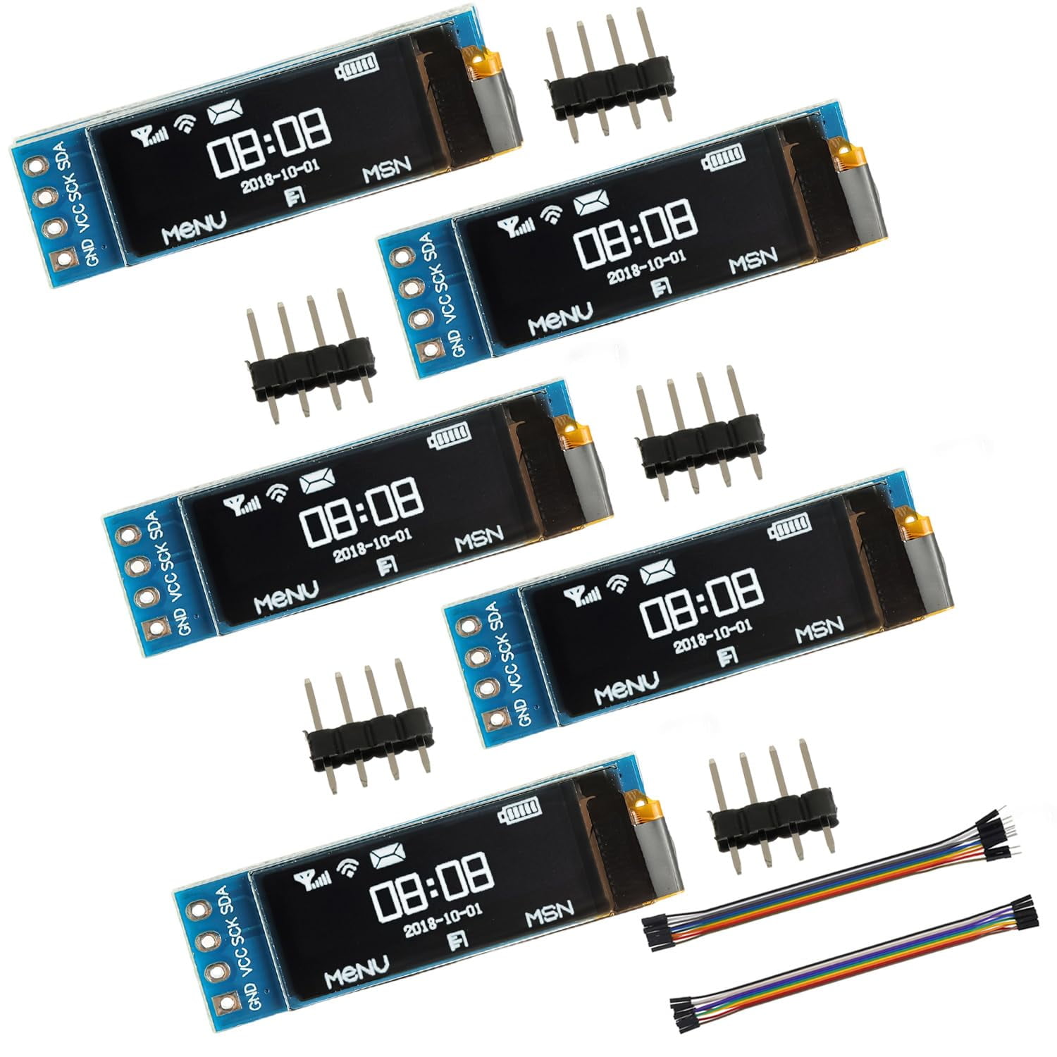 EPLZON 5 Pack 0.91 SSF20 inch OLED IIC Display Module 128x32 Pixel Mini ...