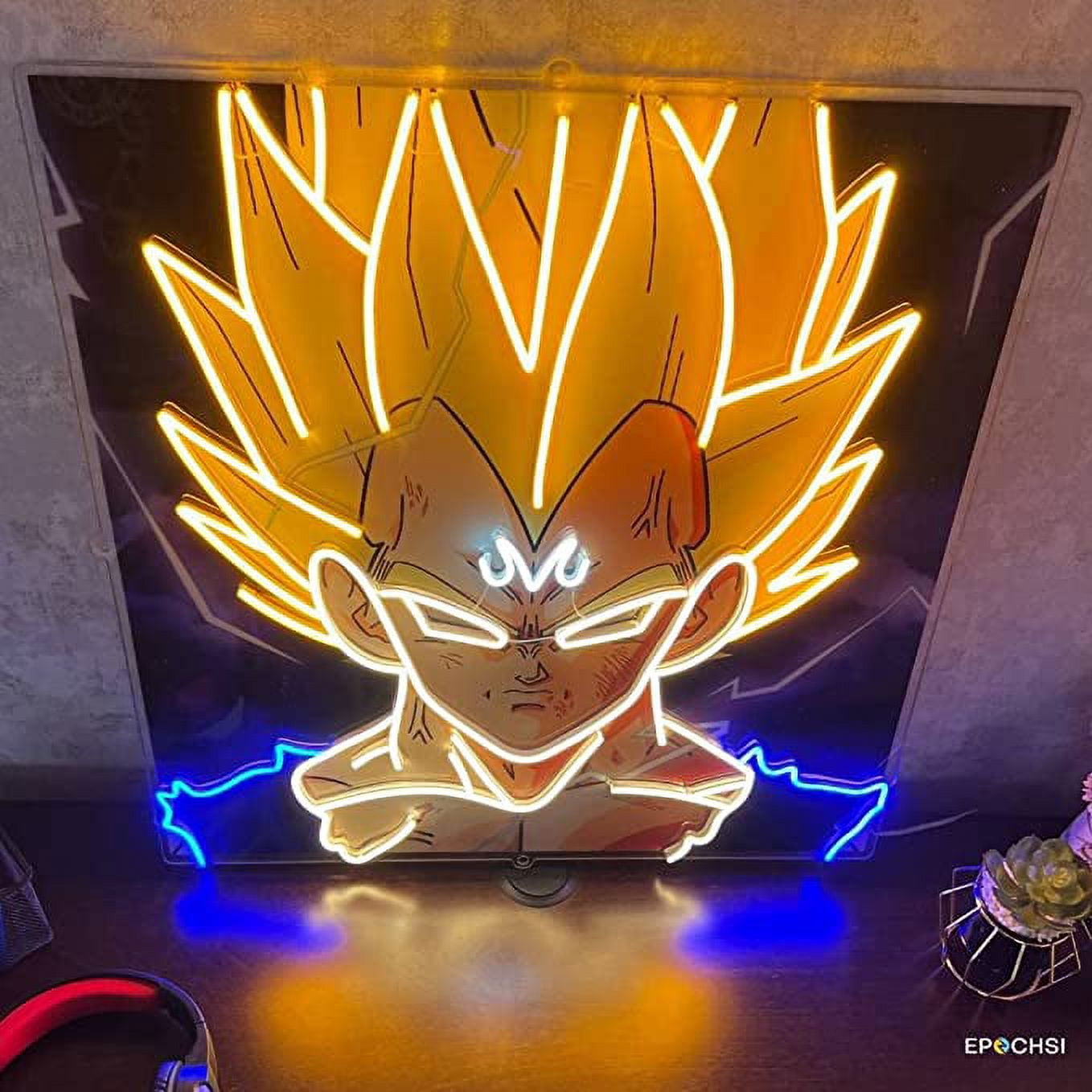 EPOCHSI Songoku Anime Neon Wall Light, UV-Printed LED, Gaming Decor for ...