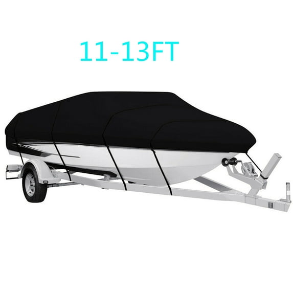 EPOTOOR 11-13FT Heavy Duty Trailerable Boat Cover Fits V-Hull Tri-Hull ...