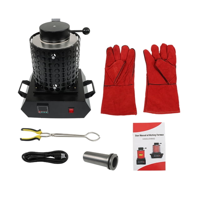 EPOTOOR 1400W Upgraded Electric Gold Melting Furnace Forge kit Mesh 3KG ...