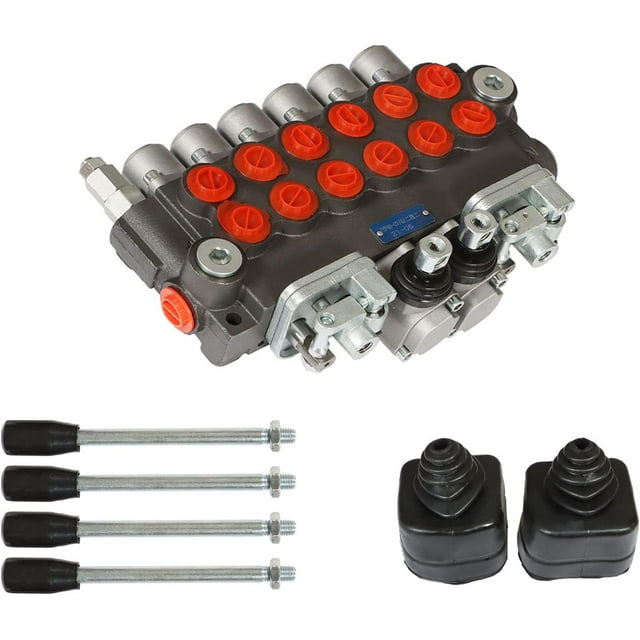 EPOTOOR 2 Joysticks Hydraulic Backhoe Directional Control Valve, 6 ...