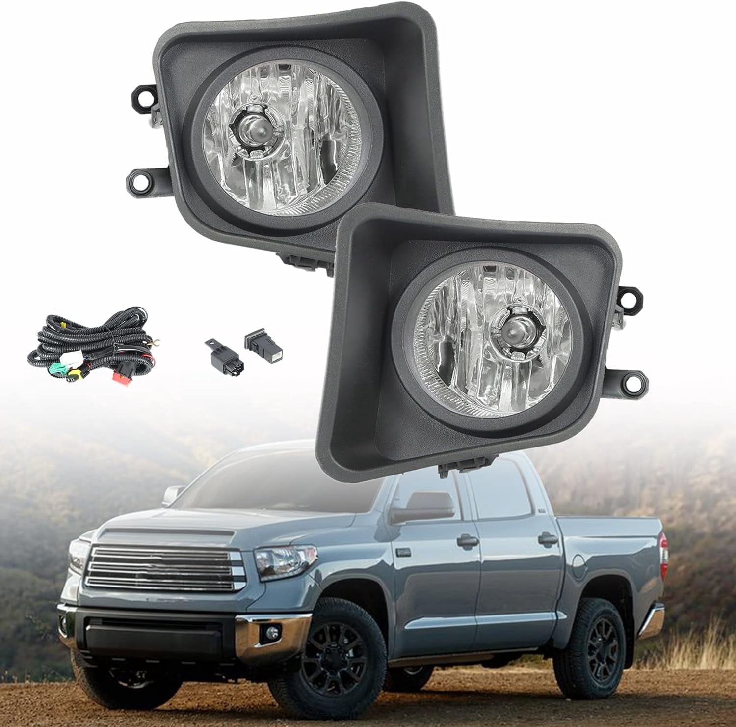 EPOTOOR 2-Pack Fog Light Assembly with Bulb Wiring Switch Kit ...