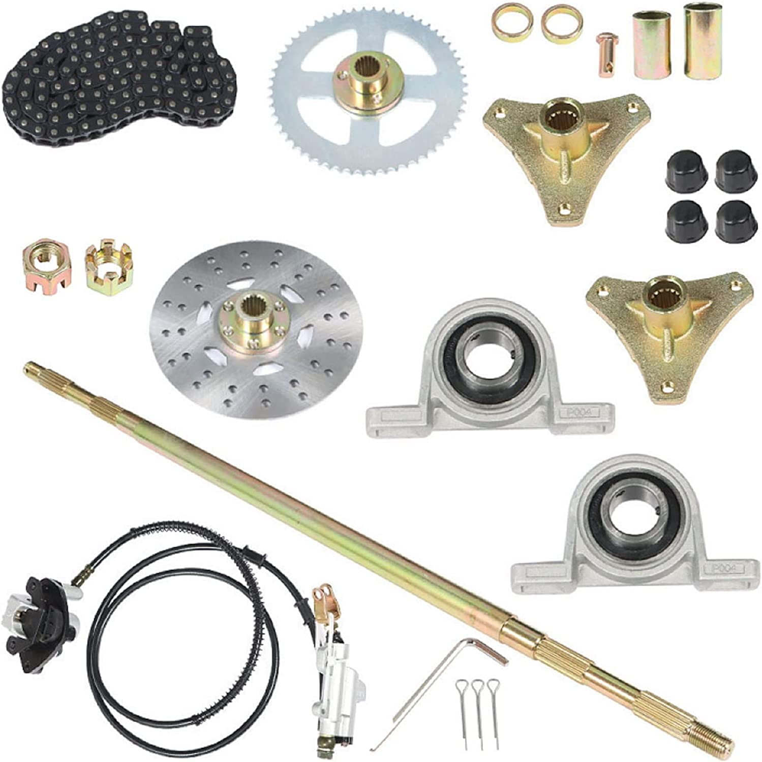 EPOTOOR 29" Go Kart DIY Rear Live Axle Kit with Sprocket Hub Brake ...