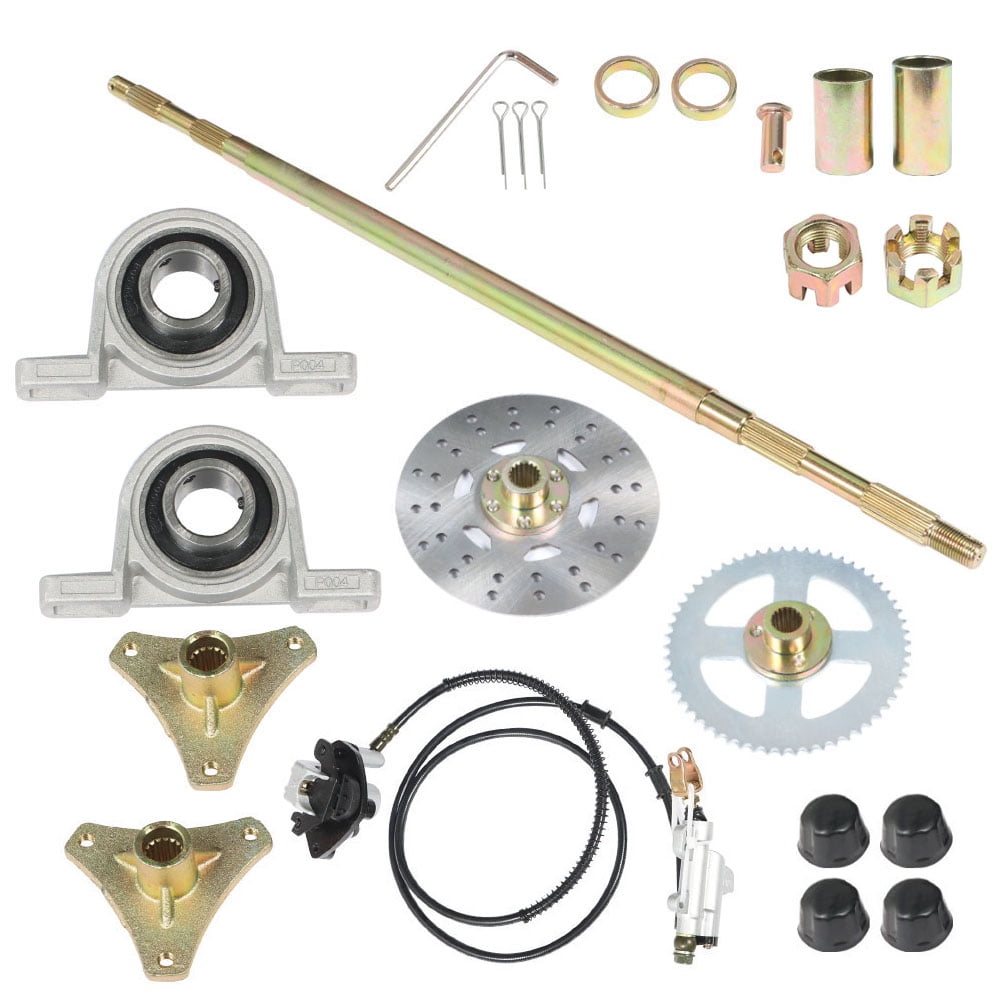 EPOTOOR 29 in Go Kart Rear Axle Kit Brake Master Cylinder Disc Rotor ...