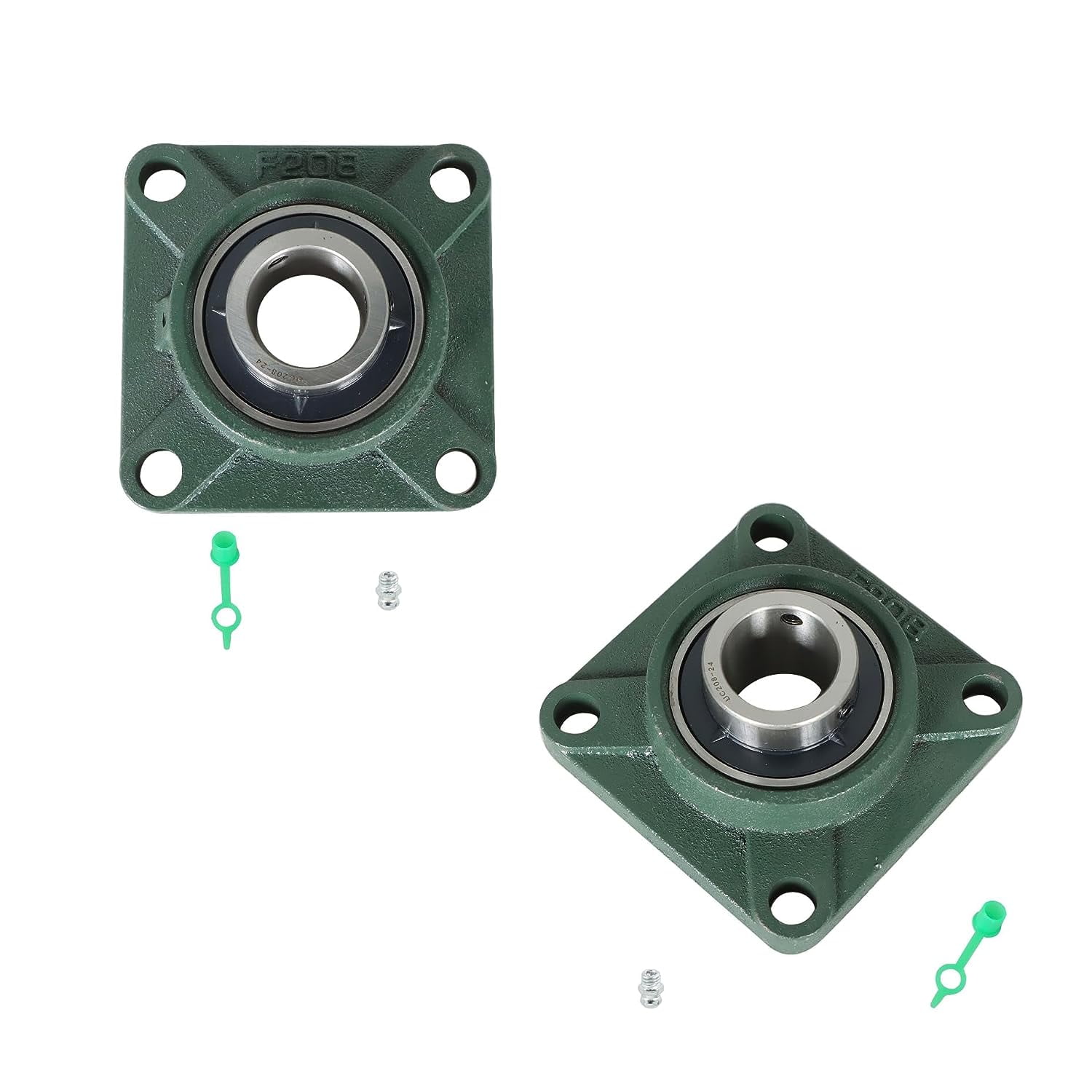 EPOTOOR 2Piece UCF208-24 Pillow Block Flange Bearing 1-1/2" Bore 4 Bolt Solid Base US - Walmart.com