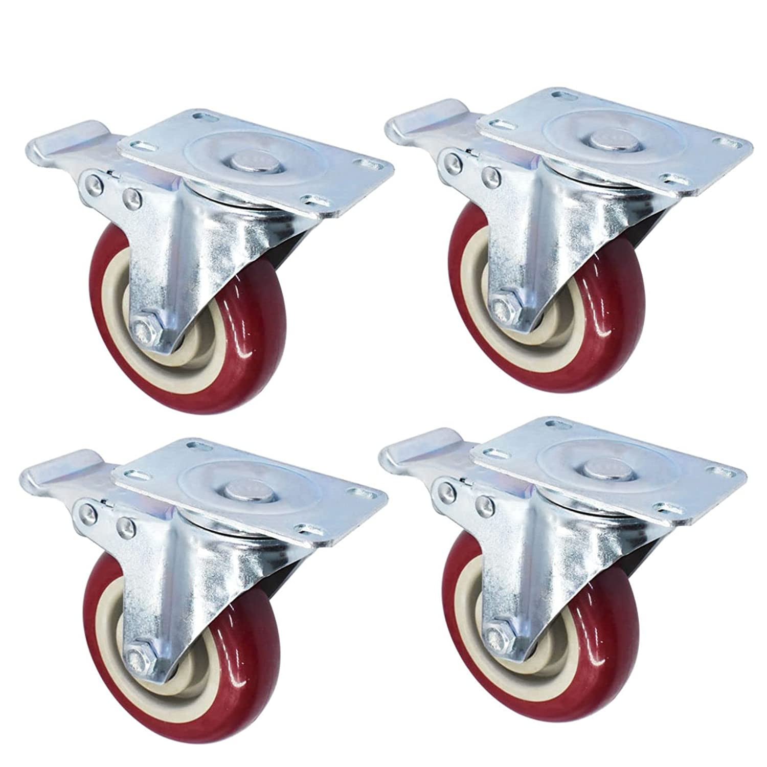 EPOTOOR 4 Pack Swivel Caster Wheels, 4 Inch Heavy Duty Industrial ...