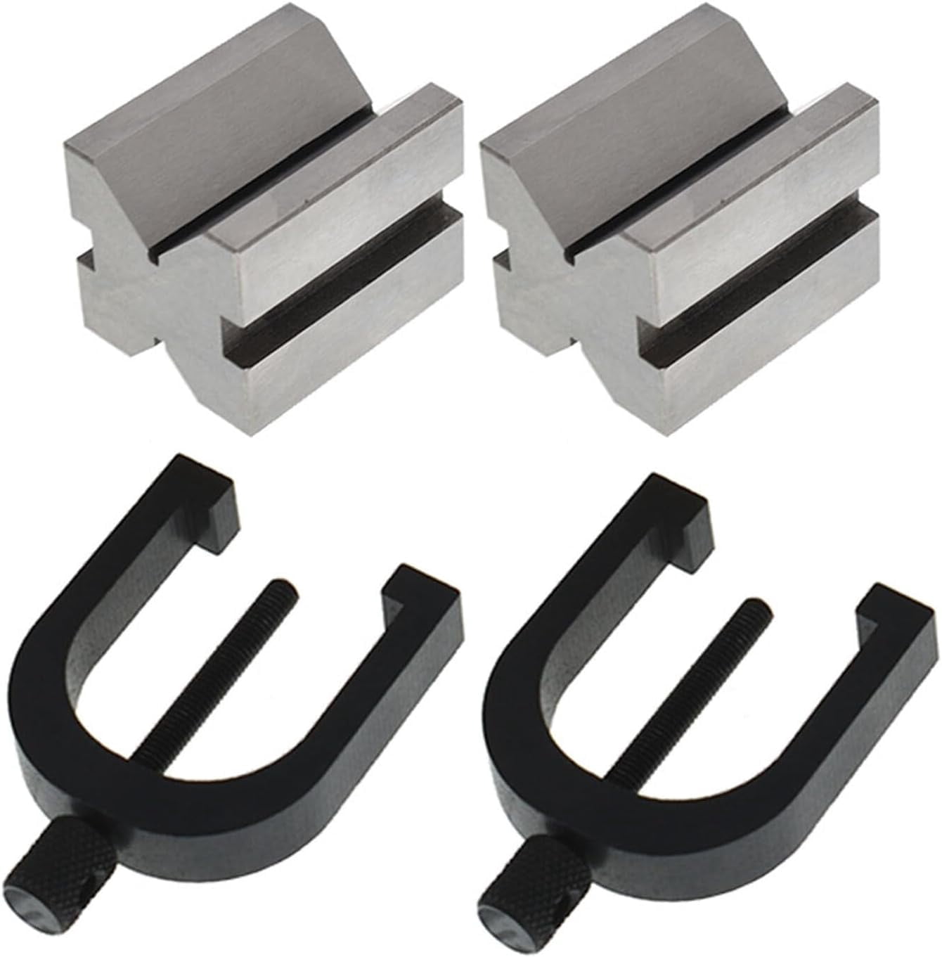 EPOTOOR 4PCS V-Block and Clamp Set 1-5/8in x 1-1/4in x 1-1/4in Hardened ...