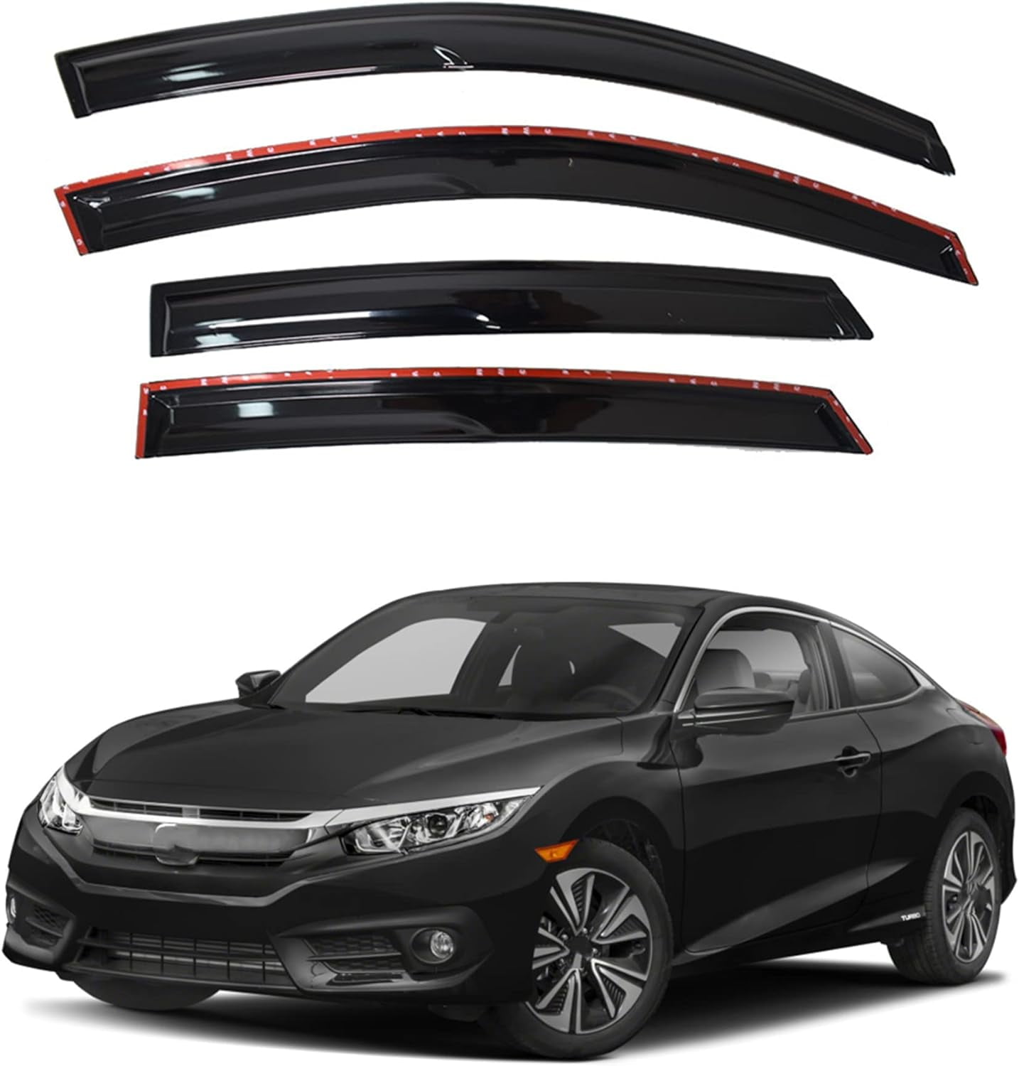 EPOTOOR 4PCS Window Vent Visor Rain Guard Shade Replacement for Civic ...