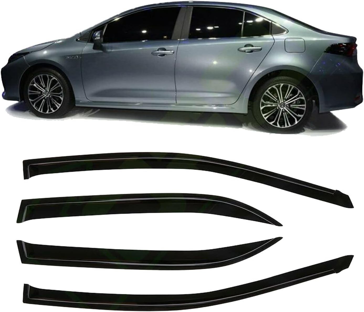 EPOTOOR 4Pcs Vent Visor Window Visors Rain Guard Shade Deflector ...
