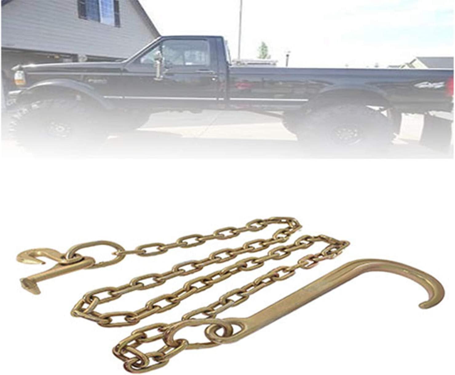 EPOTOOR 5/16 x 6 FT Grade 70 Tow Chain 15 J Hook and T Hook Mini J Hook ...