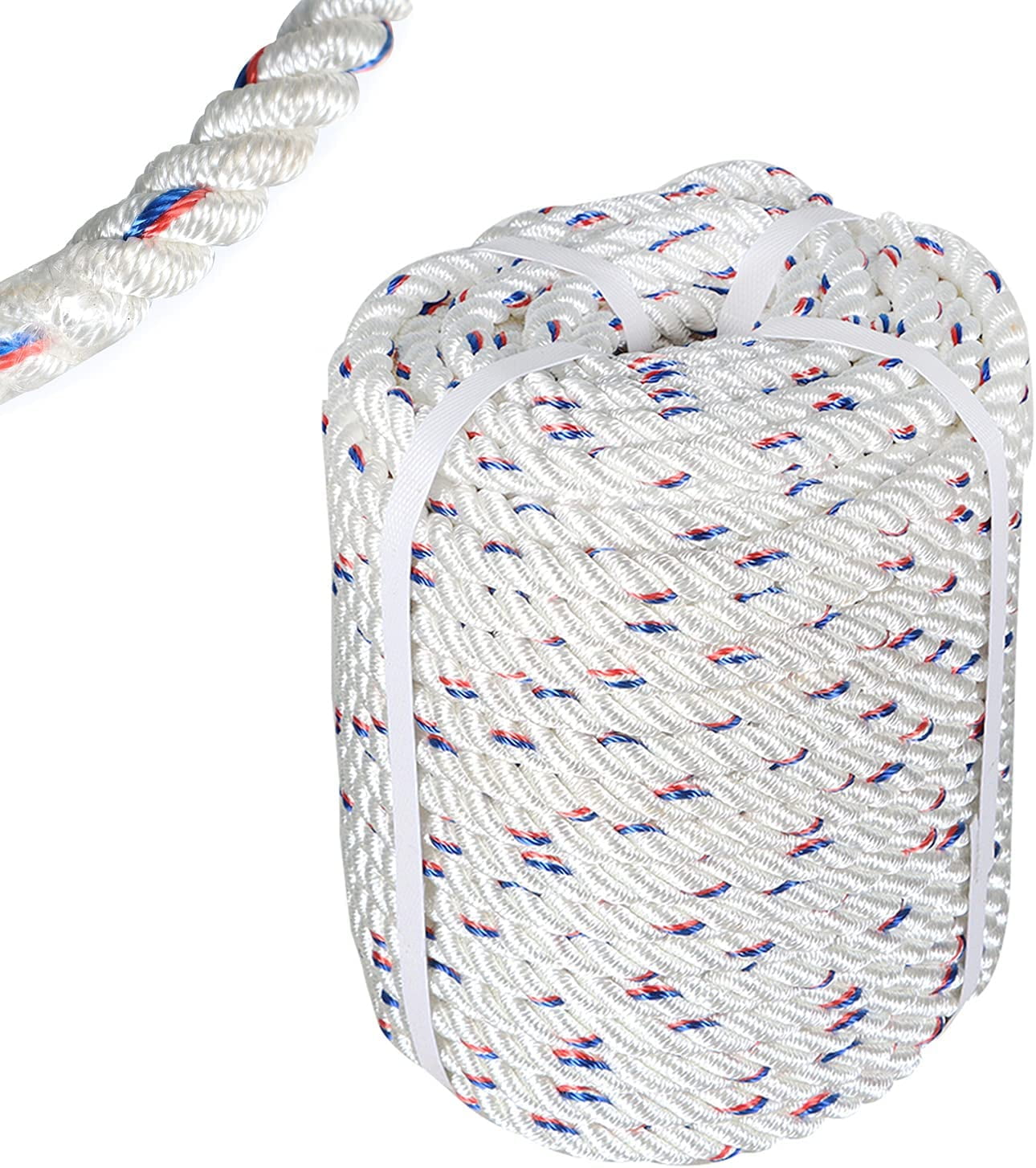 EPOTOOR 5/8In x 150FT Double Braid Polyester Arborist Bull Rope ...