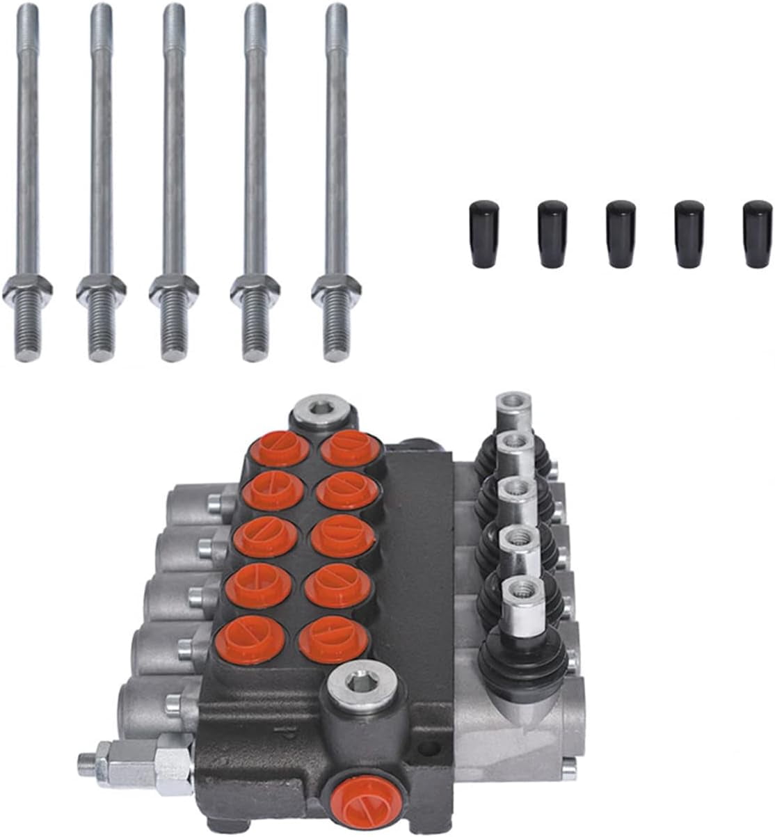 EPOTOOR 5 Spool Hydraulic Monoblock Double Acting Control Valve, 11 GPM ...