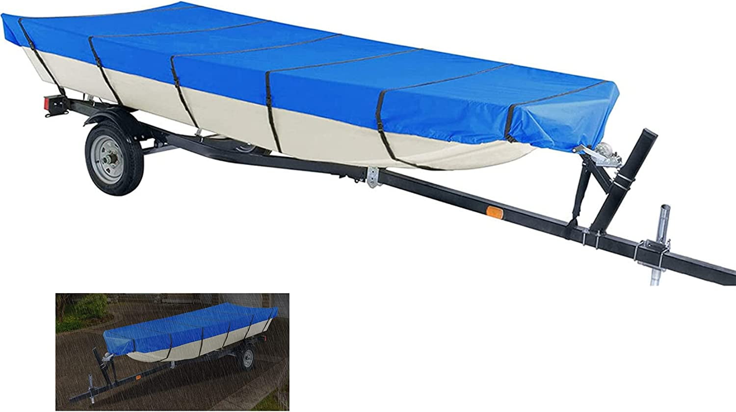 EPOTOOR 600D Marine Grade Heavy Duty Trailerable Boat Cover Replacement ...