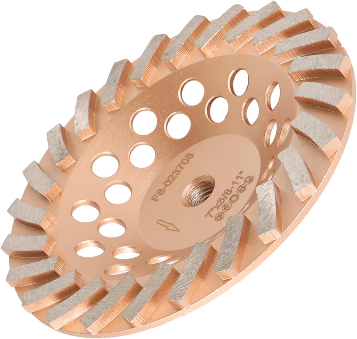 EPOTOOR 7 Inch Diamond Cup Grinding Wheel, 24 Turbo Segments with 5/8 ...