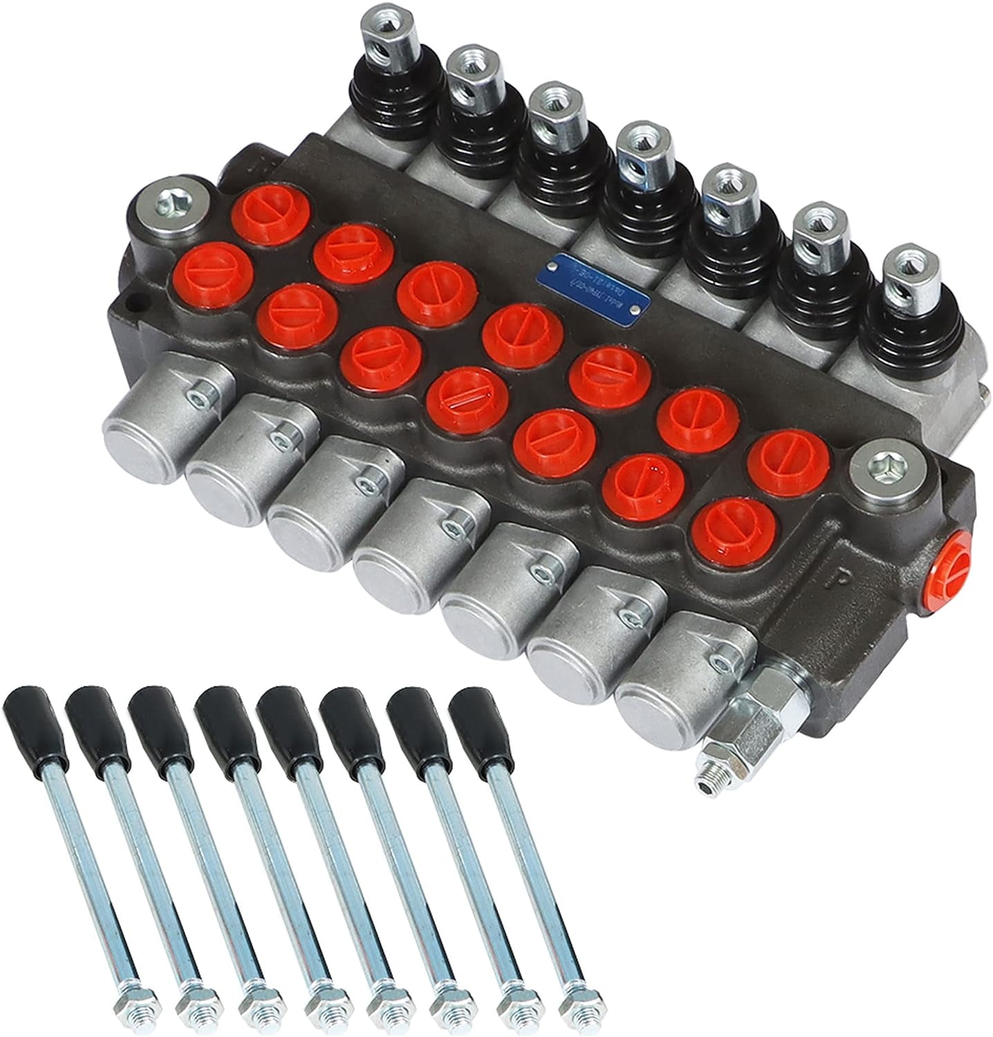 EPOTOOR 7 Spool Hydraulic Valve 13 GPM 3600 PSI Hydraulic Directional Control Valve SAE Ports ...