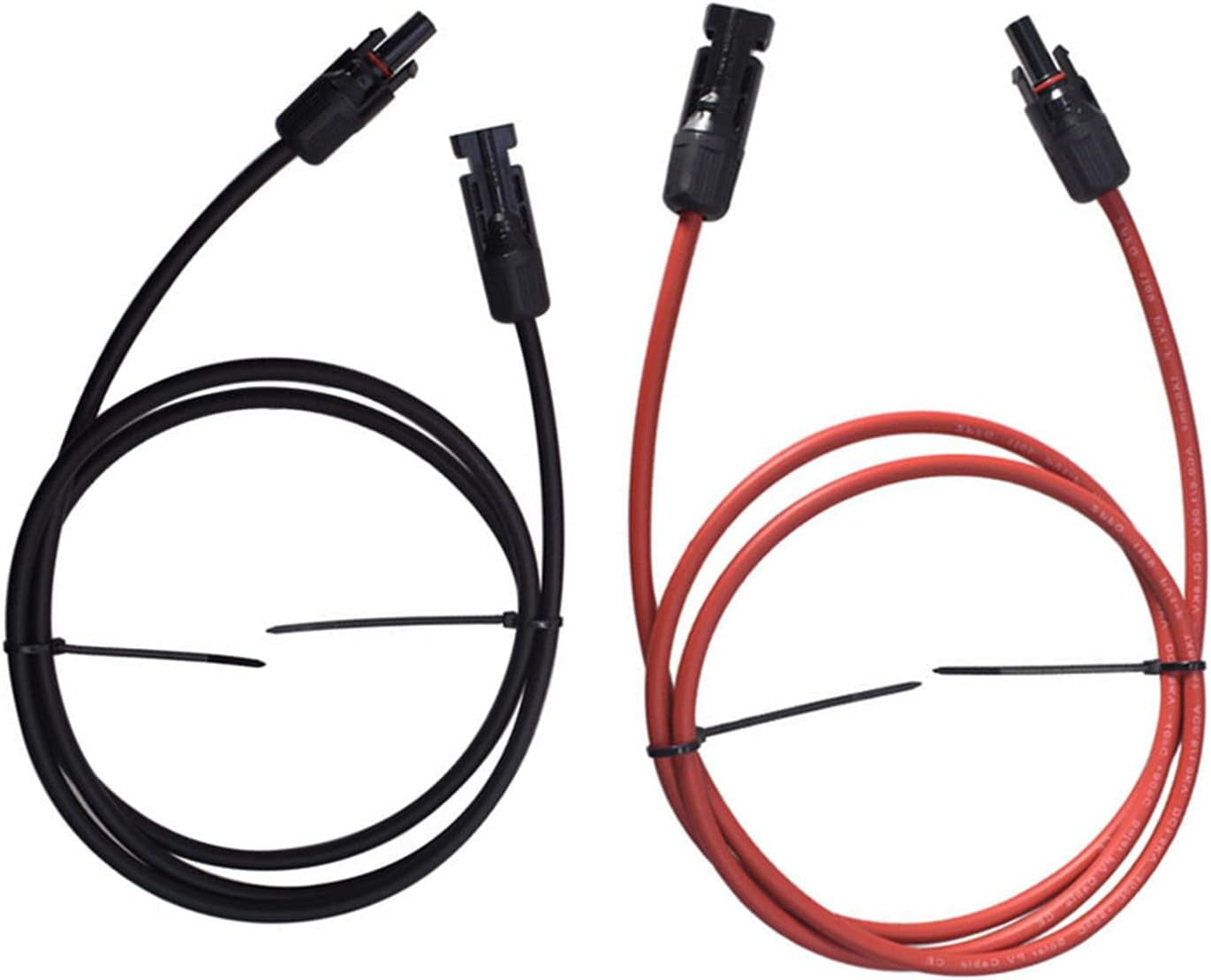 EPOTOOR A Pair of 12AWG Solar Panel Extension Cable 5 Feet Red and ...