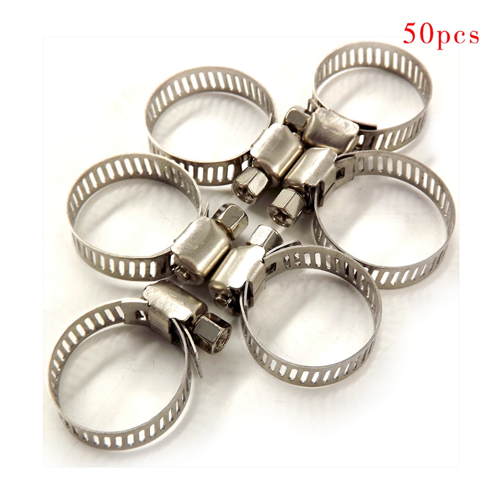 EPOTOOR Adjustable 1/2"-3/4" Stainless Steel Drive Hose Clamps Fuel ...
