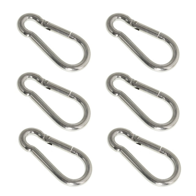 EPOTOOR Carabiner Clips- Stainless Steel 304 Spring Snap Hook, Set of 6 ...