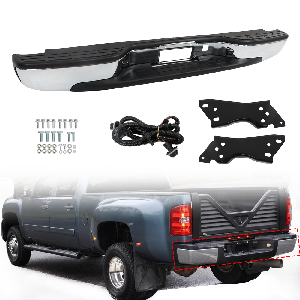 EPOTOOR Chrome Rear Step Bumper Replacement for GMC Sierra Chevrolet ...