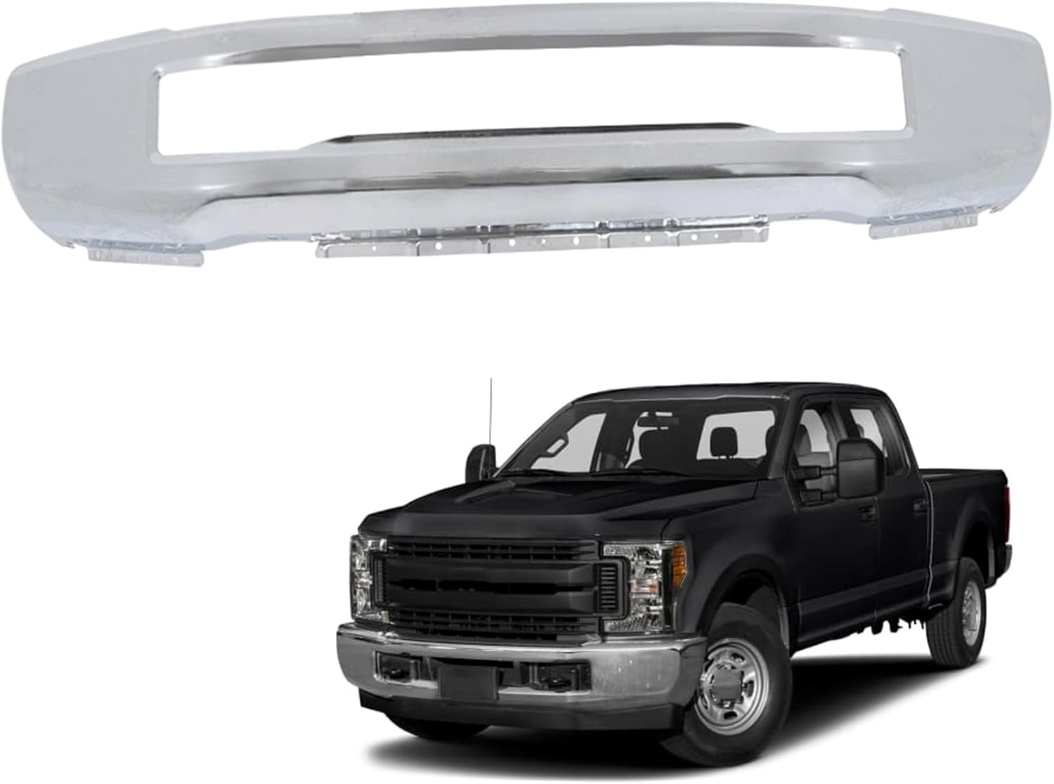 EPOTOOR Chrome Steel Front Bumper Face Bar without Fog Lamps Holes ...