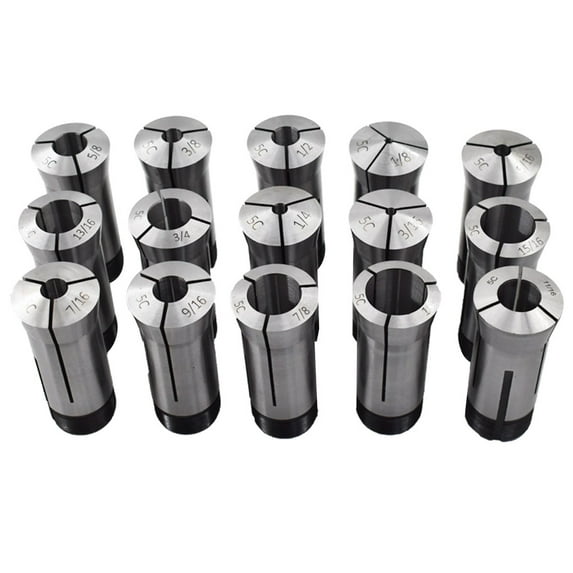 EPOTOOR Collet Set 5C Round Bore Collet 1/8-1 Inch for Machining ...