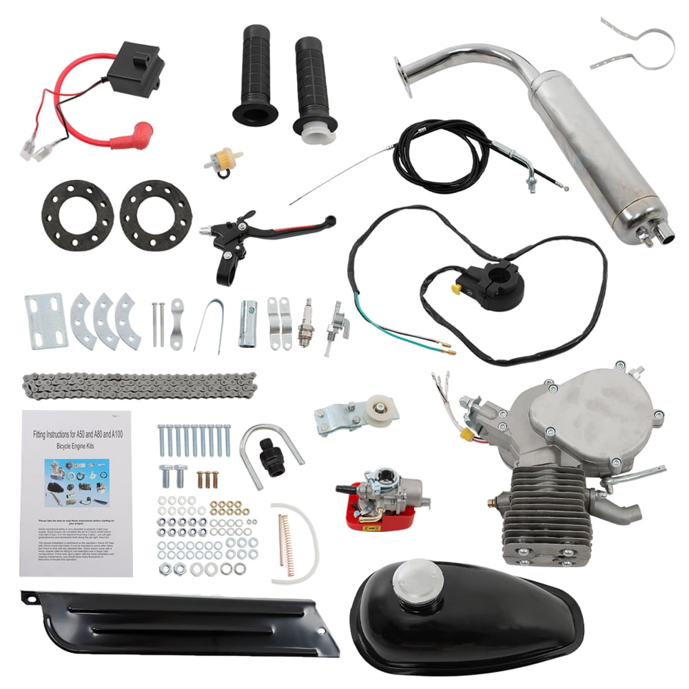 EPOTOOR Complete Set 100cc 2 Stroke Bike Motorized Petrol Gas Bicycle Motor Engine Kit - Walmart.com