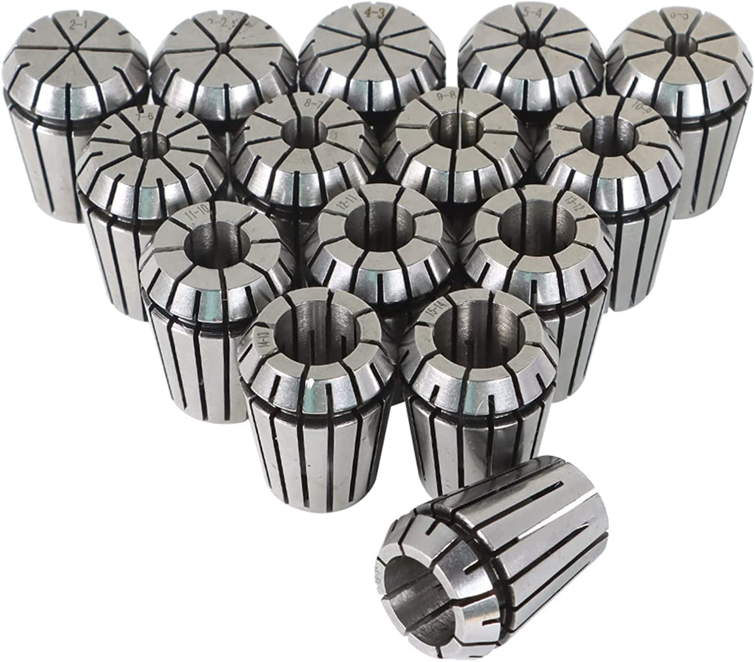 EPOTOOR ER25 Collet Set 15Pcs ER25 Collet Chuck Spring Collet Set CNC ...