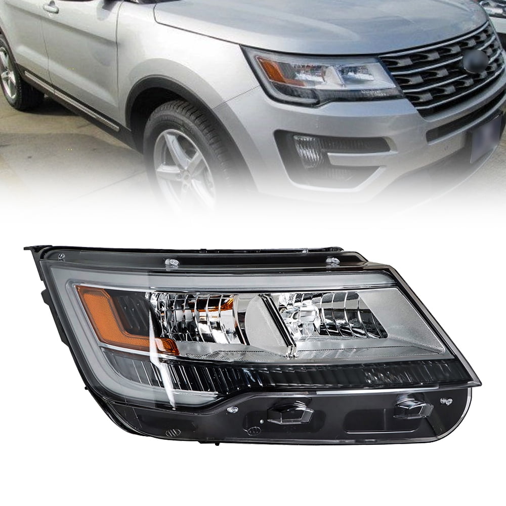 EPOTOOR For 2016-2018 Ford Explorer Headlights with LED DRL Chrome ...