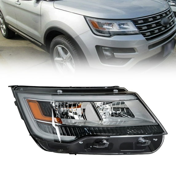 EPOTOOR For 2016-2018 Ford Explorer Headlights with LED DRL Chrome ...