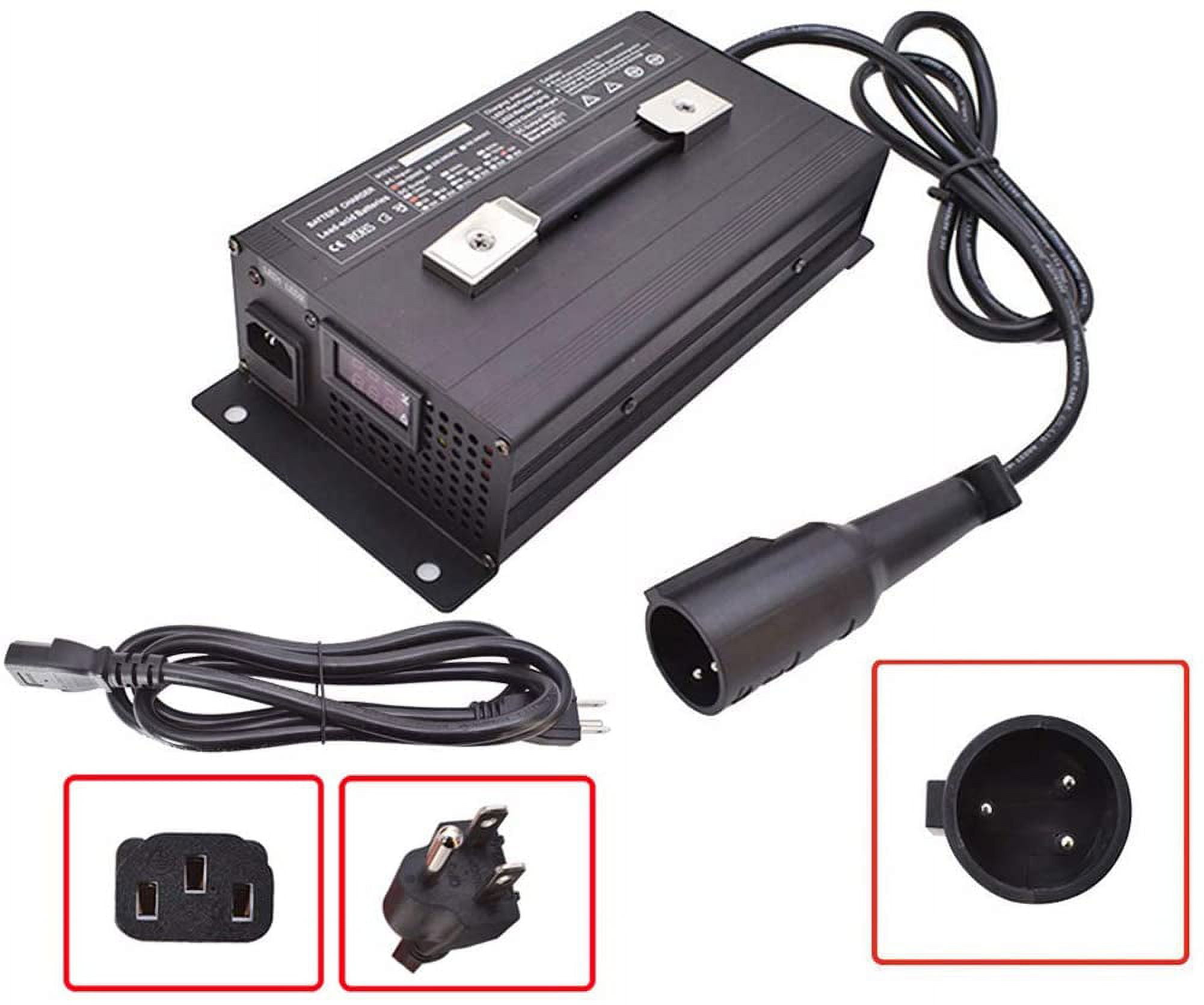 EPOTOOR For Club Car 48 Volt 15 AMP Golf Cart Round 3 Pin Plug Battery ...