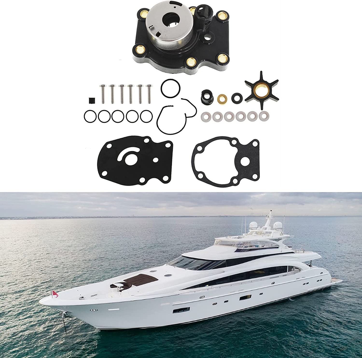 EPOTOOR For Johnson Evinrude Outboard Water Pump Impeller Kit OMC 20 25 ...