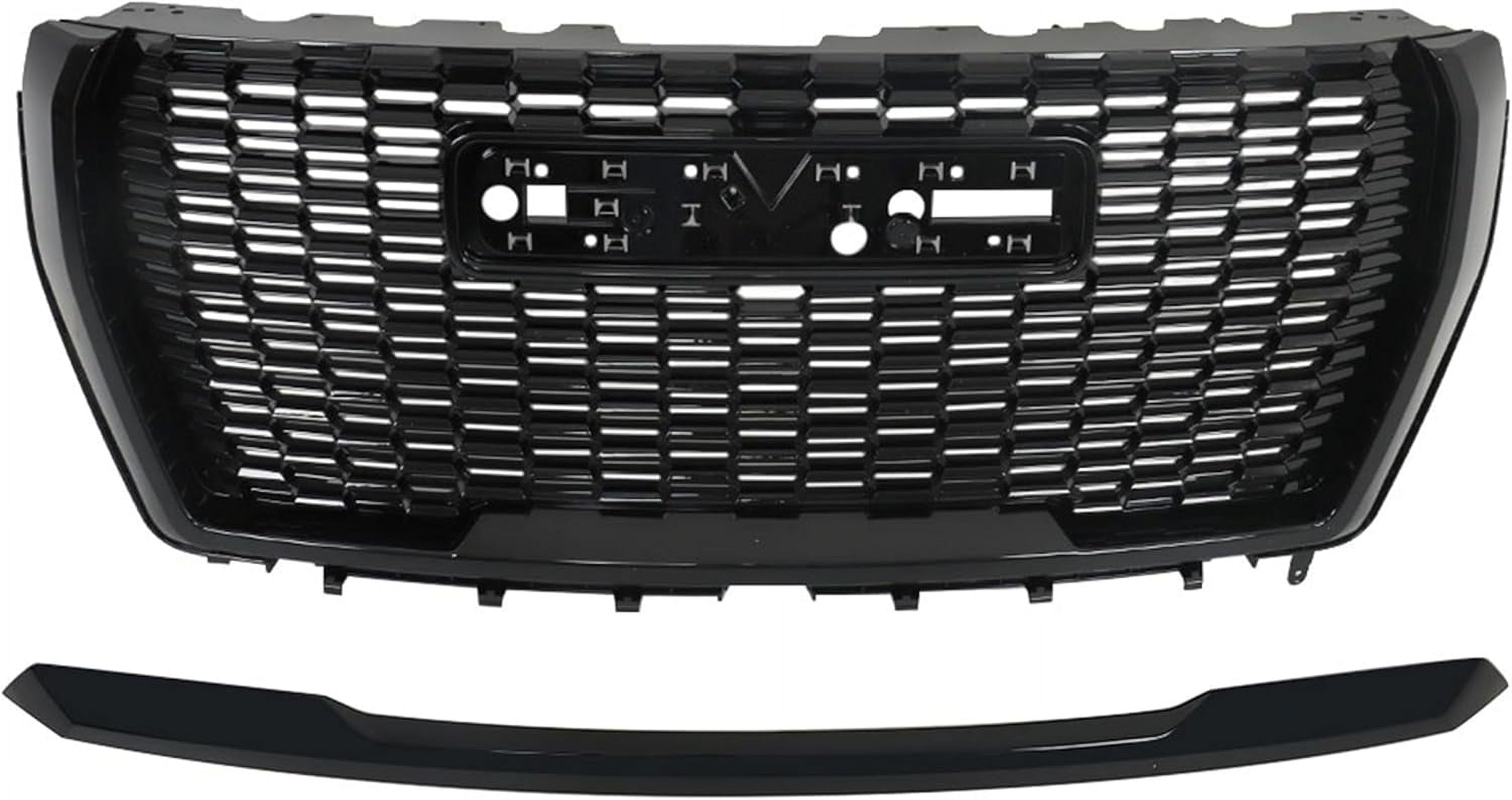 EPOTOOR Front Bumper Upper Grille and Hood Molding Trim Glossy Black ...