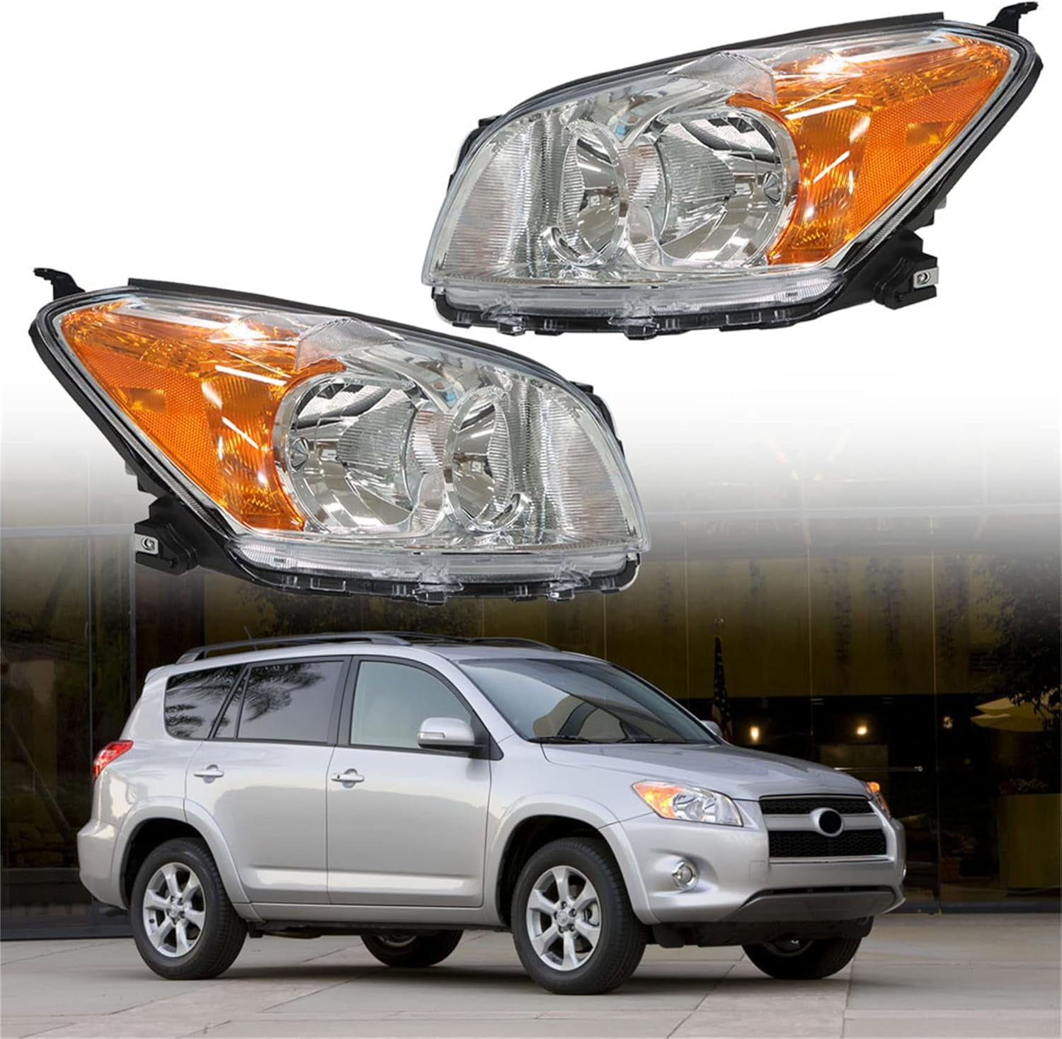 EPOTOOR Front Headlights Assembly Replacement for Toyota RAV4 2009-2012 ...