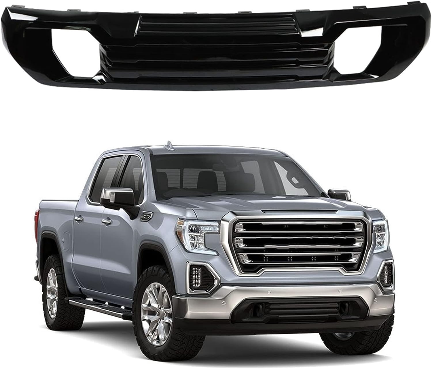 EPOTOOR Glossy Black Front Lower Bumper Filler Under Grille Replacement ...