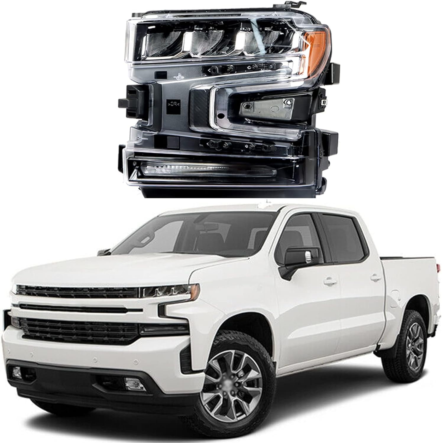 Epotoor Headlights Front Head Lamps Replacement For 2019 2020 Silverado