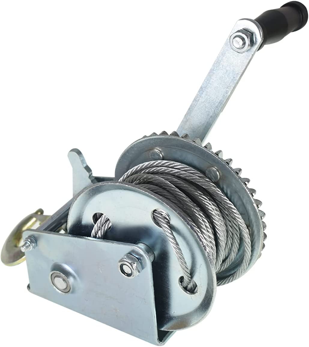 EPOTOOR Heavy Duty Hand Winch 1600LBS Hand Winch Steel Boat Trailer ...