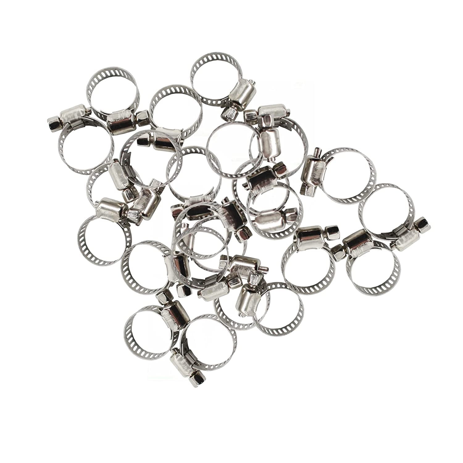 EPOTOOR Hose Clamp, 100Pack 17-25mm(3/4-1 inch) Worm Gear Hose Clamps ...