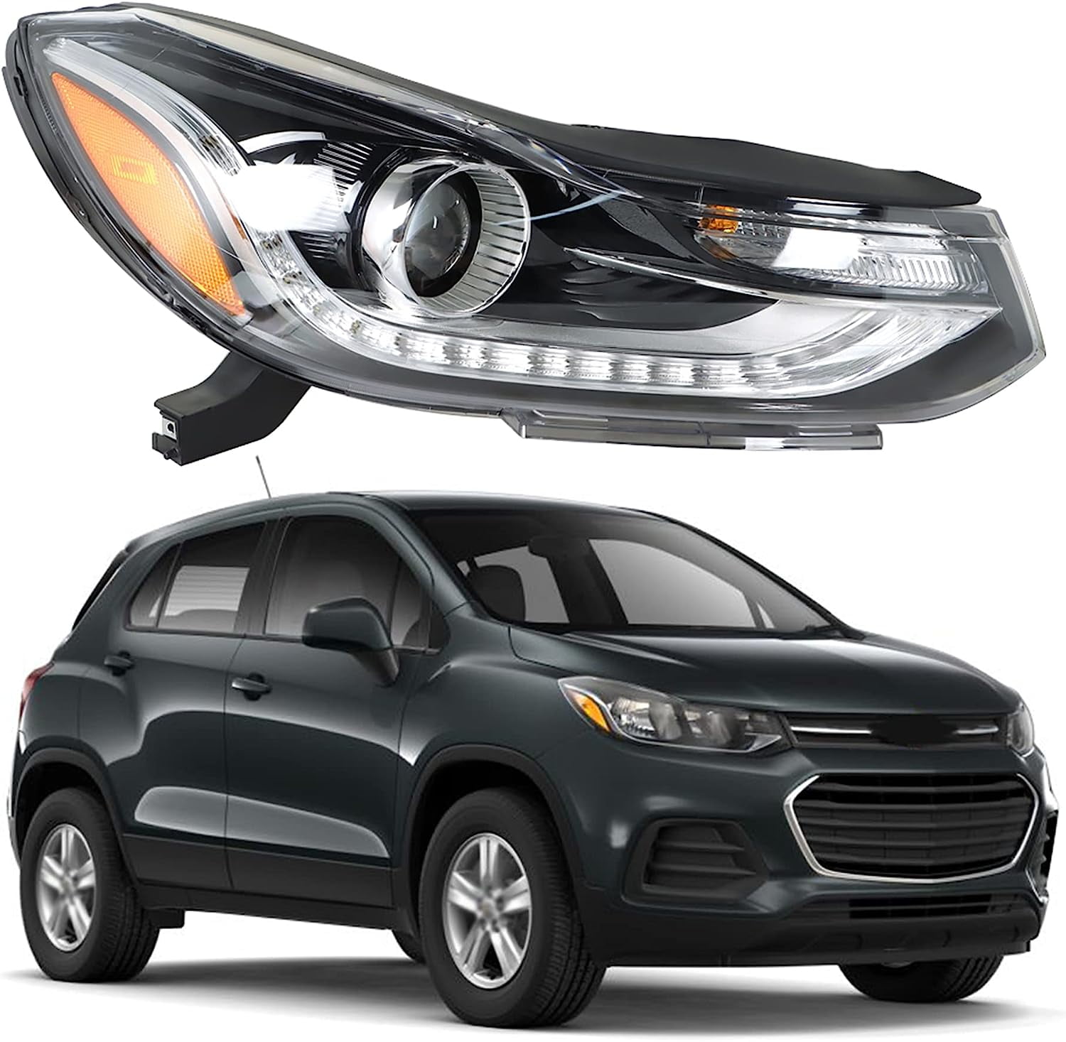 EPOTOOR LED DRL Headlights Front Head Lamps Replacement for 2017-2022 ...