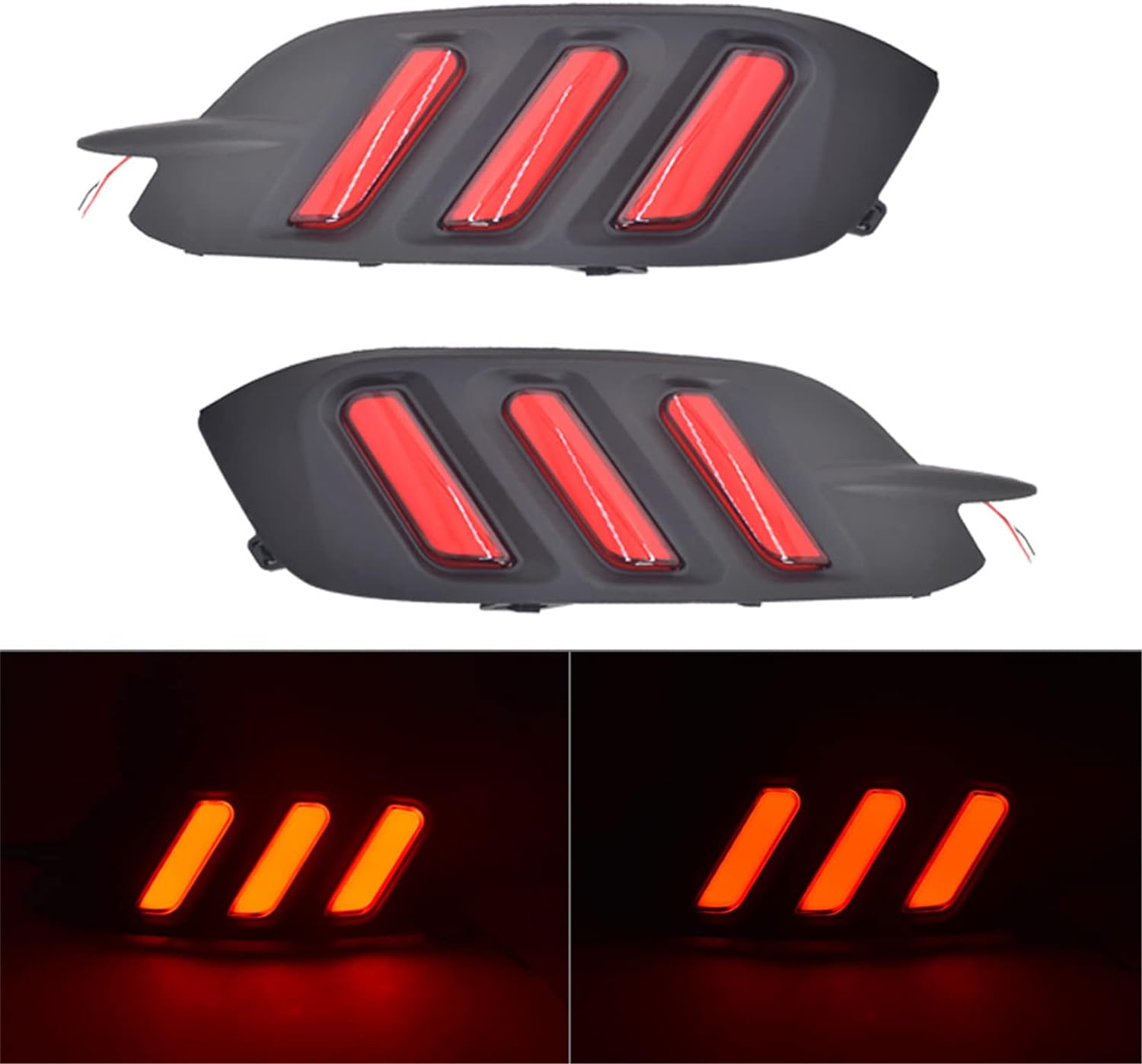 EPOTOOR Red LED Rear Bumper Tail Brake Light LED Bumper Reflector Lamps ...