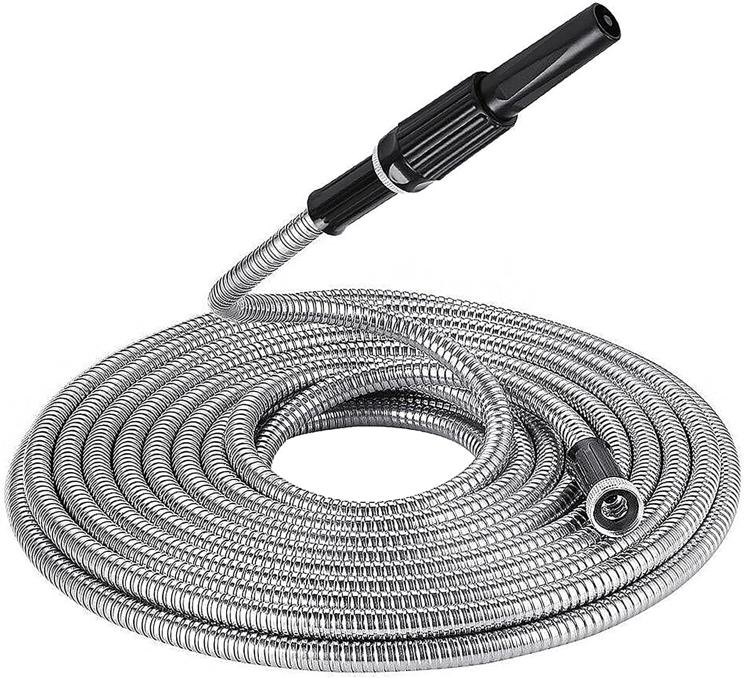 EPOTOOR Stainless steel hose, durable metal garden hose with adjustable ...