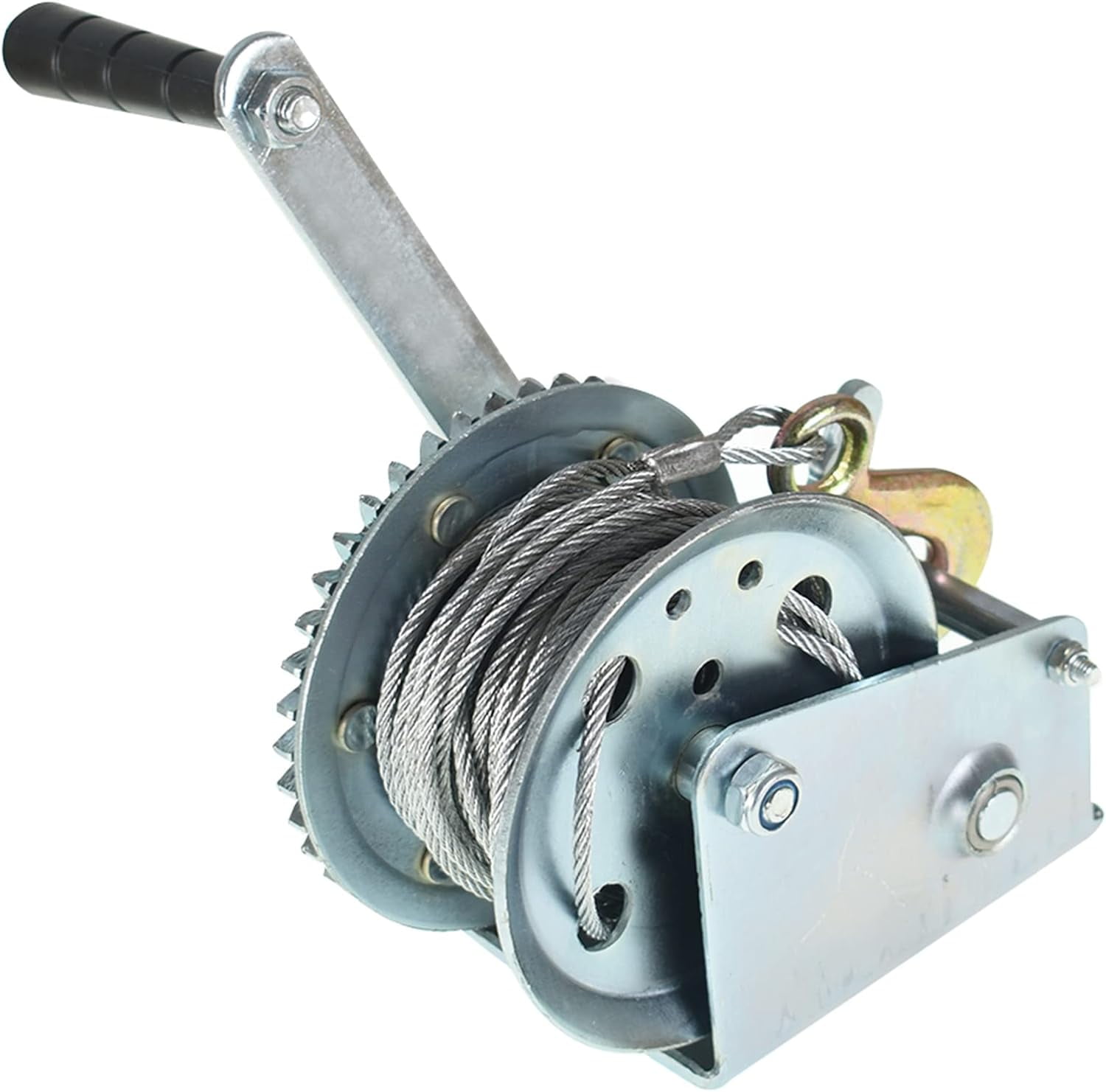 EPOTOOR Winch Hand Crank Winch 1200 lbs with 32ft Wire Cable Hook Fits ...